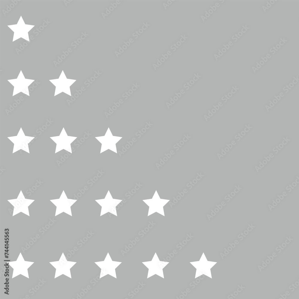 Star rating 1 - 5 stars review, white vector with grey background ...