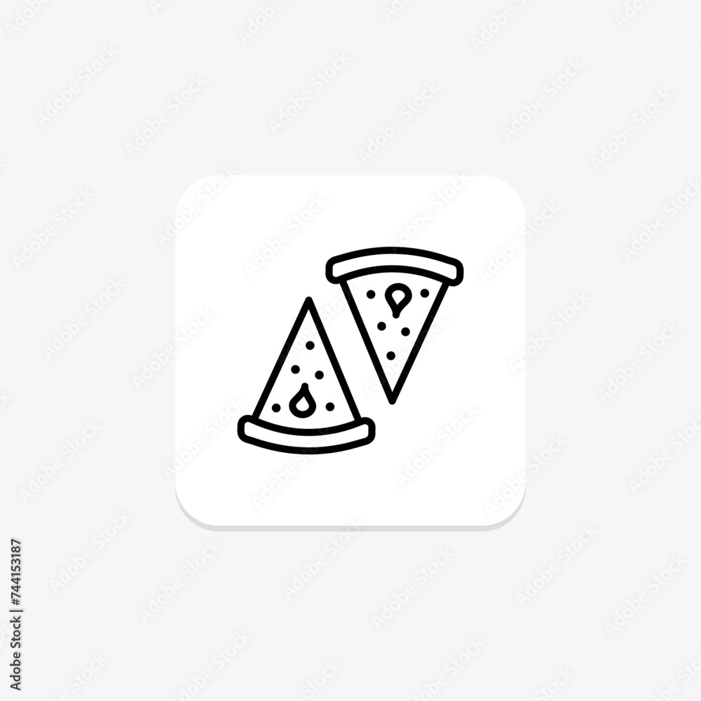 Pizza icon, pizzeria, pizza delivery, pizza takeaway, pizza menu line ...