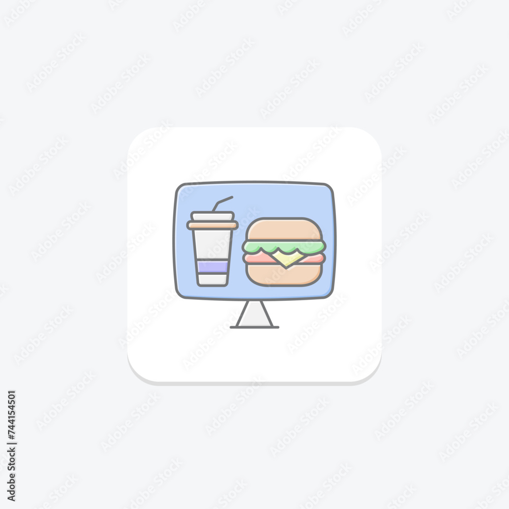 Online Ordering icon, order online, digital ordering, mobile ordering ...