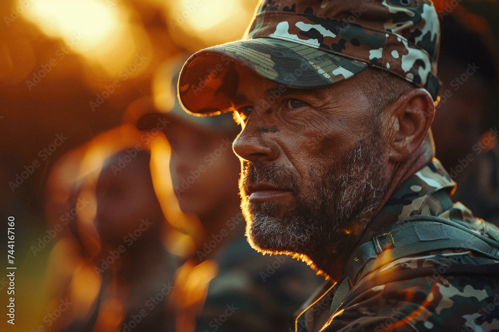 A military veteran in uniform coaching a youth sports team Stock Photo ...