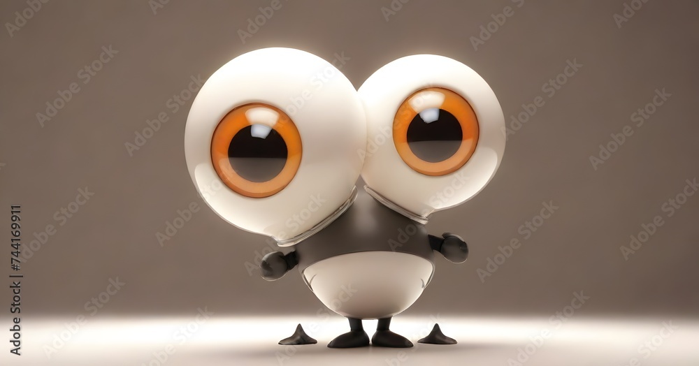 Bathed in a warm glow, this dual-eyed character exudes comfort and ...