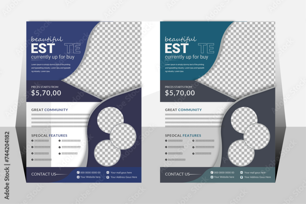 Real estate company flyer template design. Creative banner for housing ...