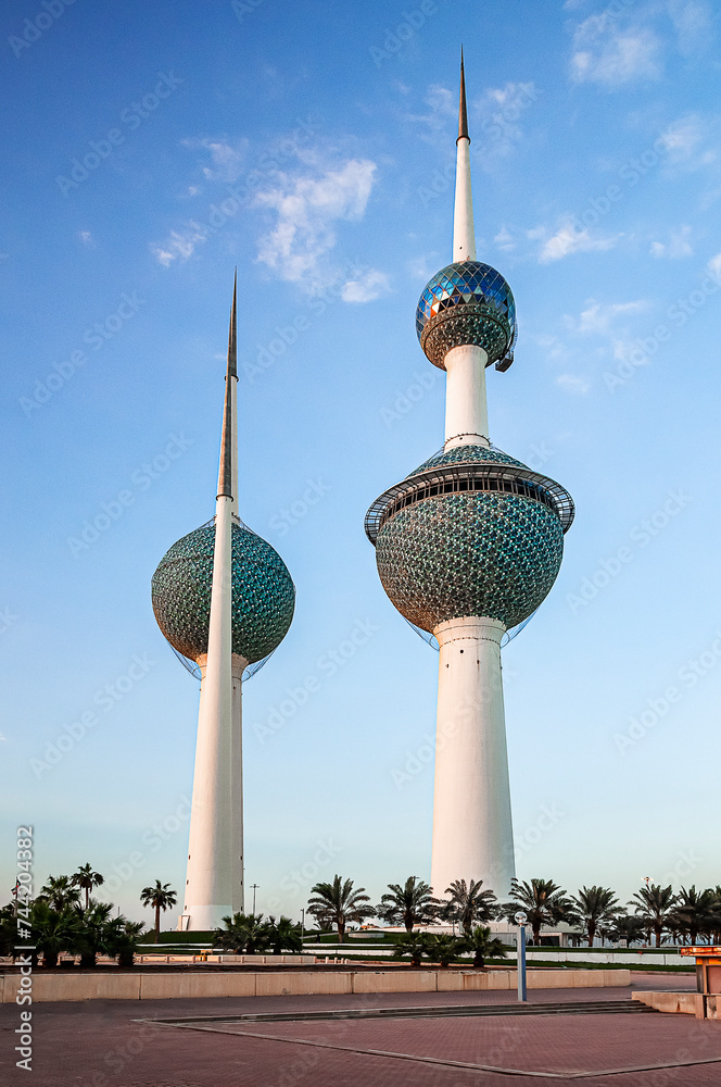The Kuwait Towers are a group of three thin towers in Kuwait City and ...