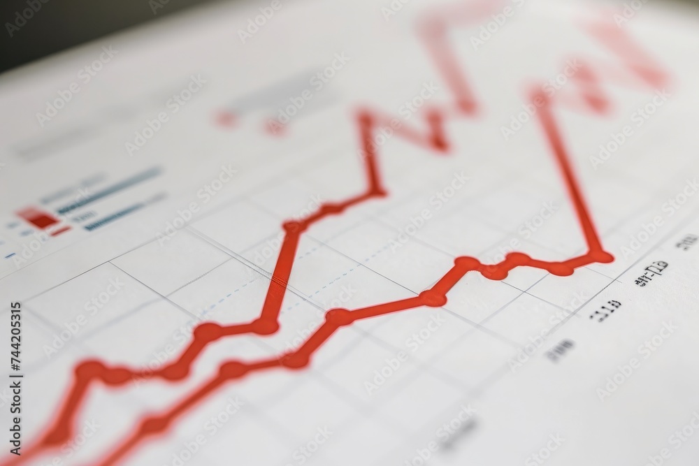 This close-up photo shows a vivid red line drawn on a plain white sheet ...