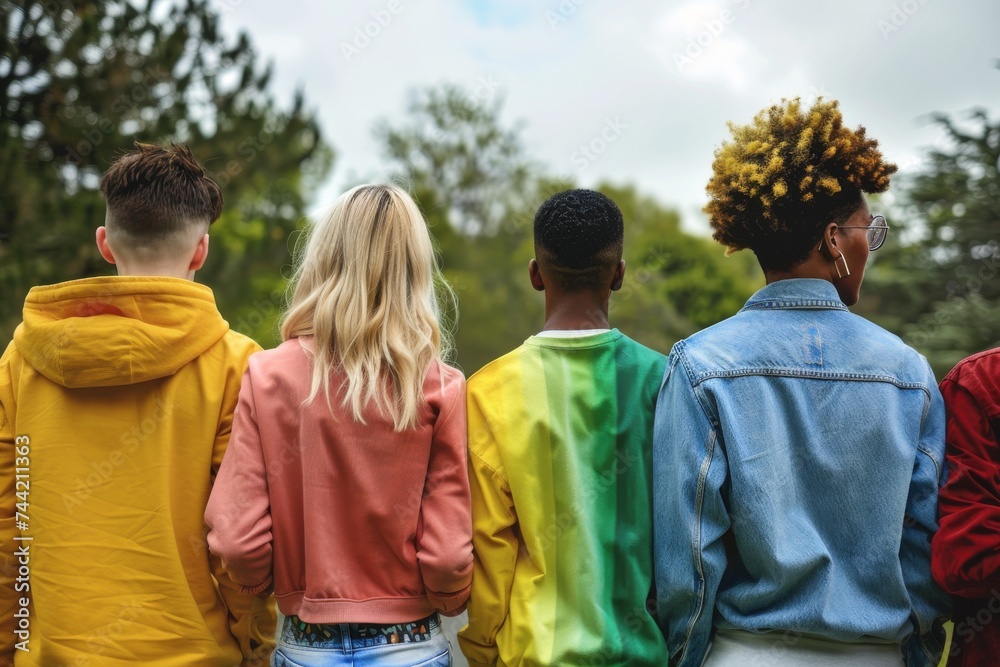 LGBTQ Pride genderqueer. Rainbow elation colorful equal division ...