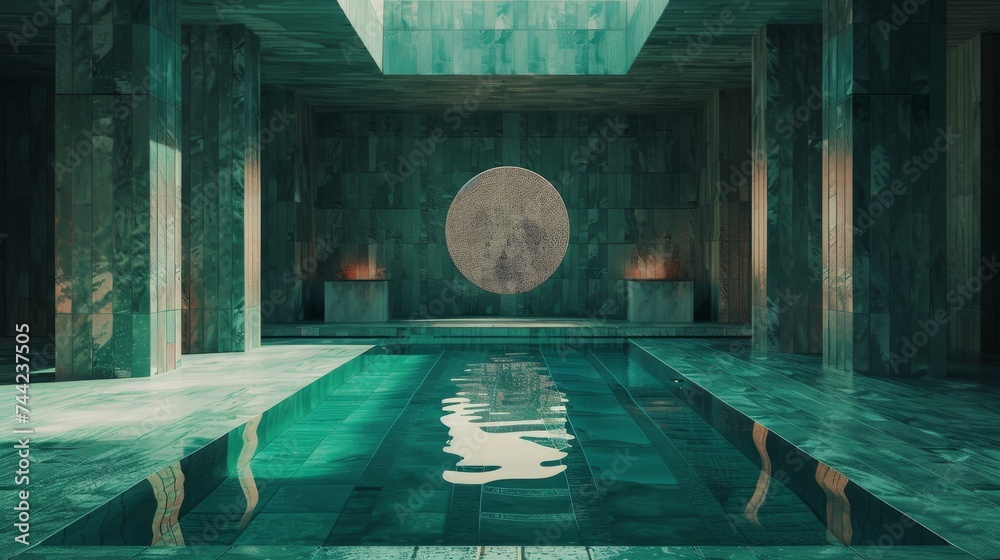 Liminal Space Pool made of Marble Stock Illustration | Adobe Stock