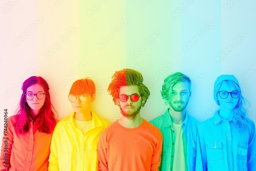 LGBTQ Pride collage. Rainbow contemporary colorful disciple diversity ...