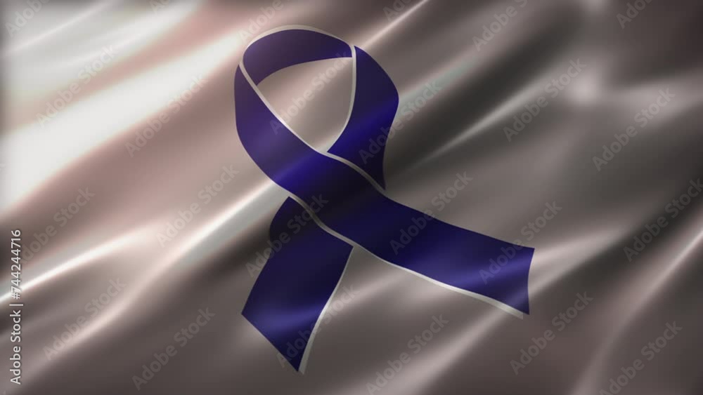 Awareness Flag with Navy Blue Ribbon, colorectal cancer, child abuse ...