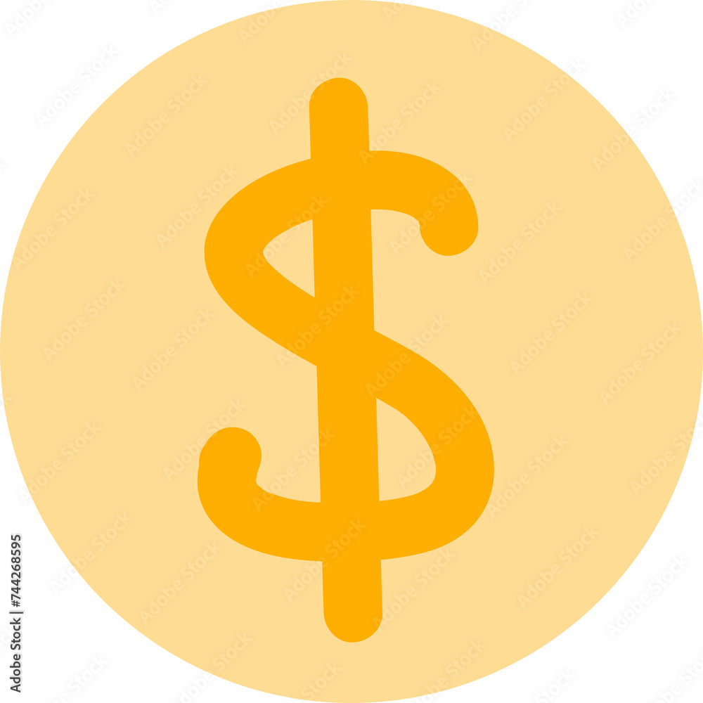 Dollar coin icon.Gold dollar.Cent, coin, currency icon.dollar banknote ...