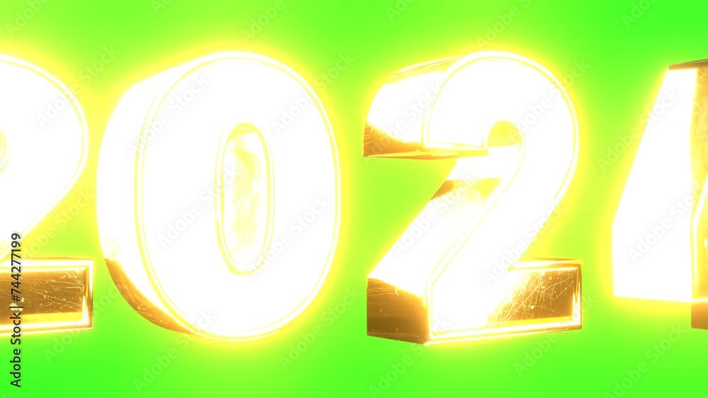Vidéo Stock new year 2024 shiny gold text motion 3d modeling cinematic ...