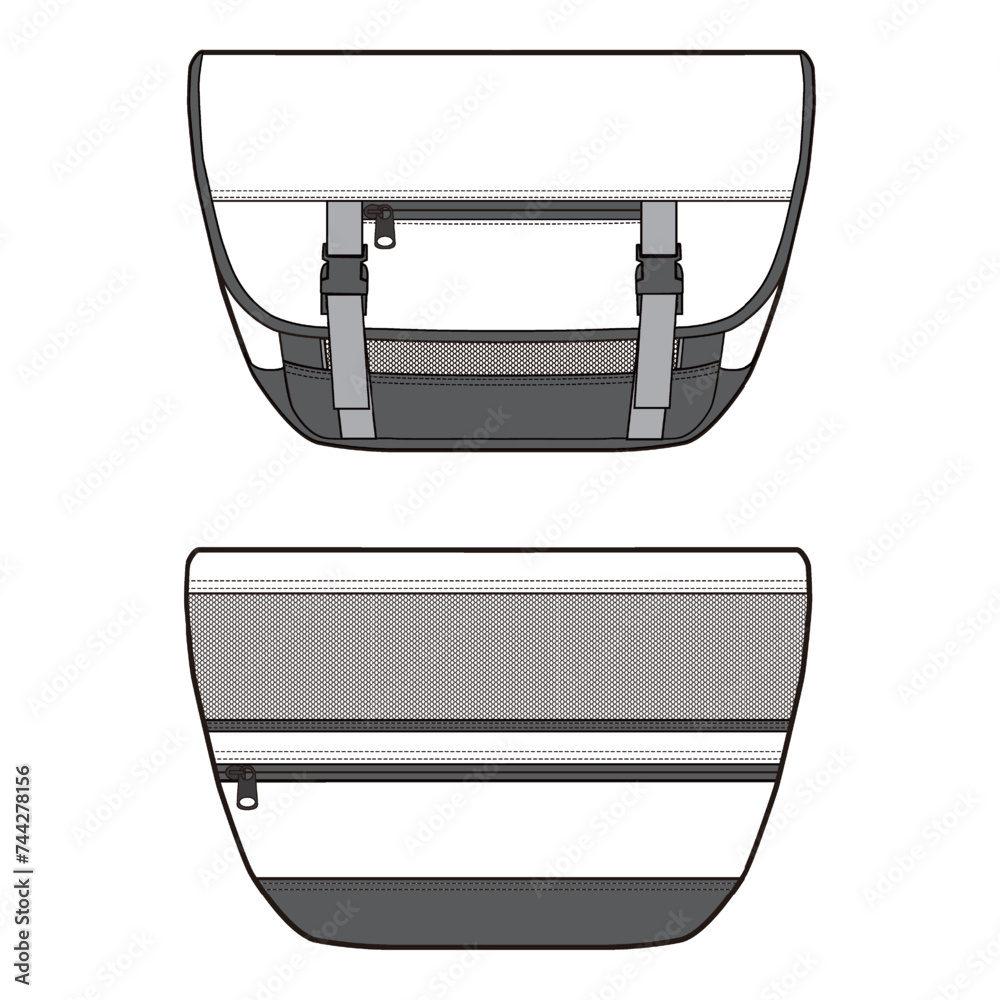 Messenger Bag Design Flat Sketch Vector Illustration Stock Vector ...