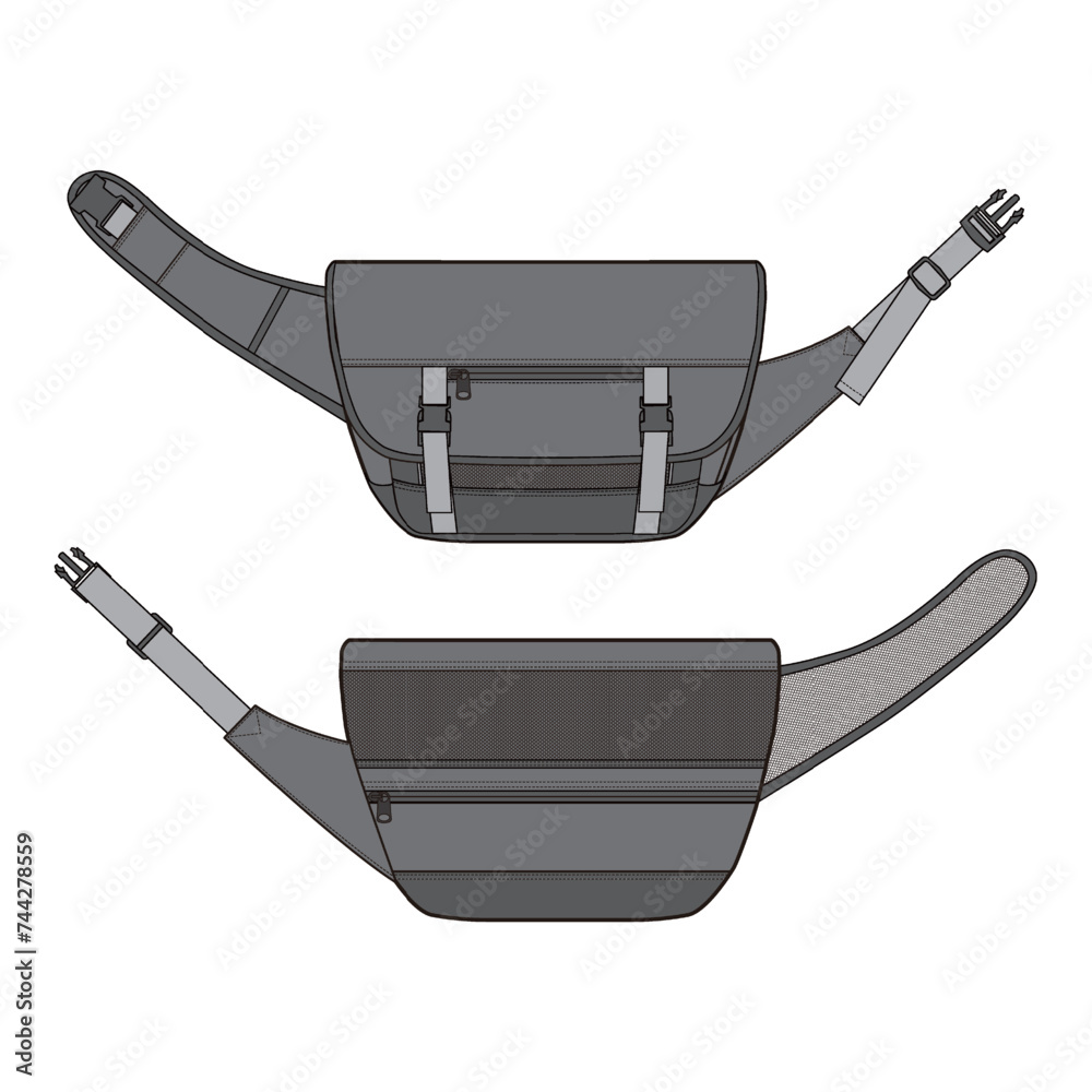 Messenger Bag Design Flat Sketch Vector Illustration Stock Vector ...