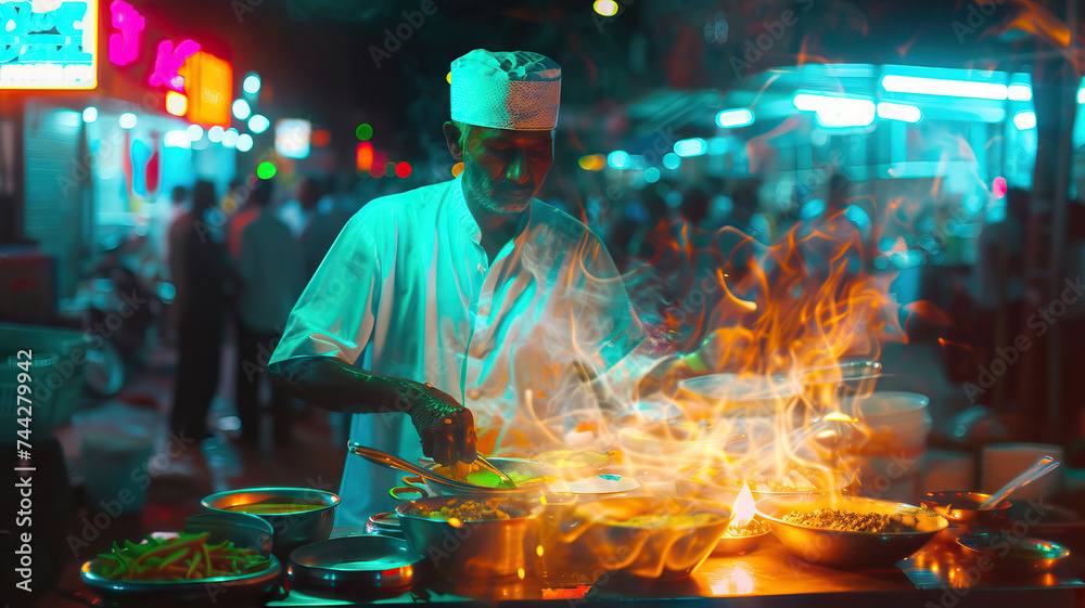 Holographic Street Food Chef: An Indian street food vendor cooking ...