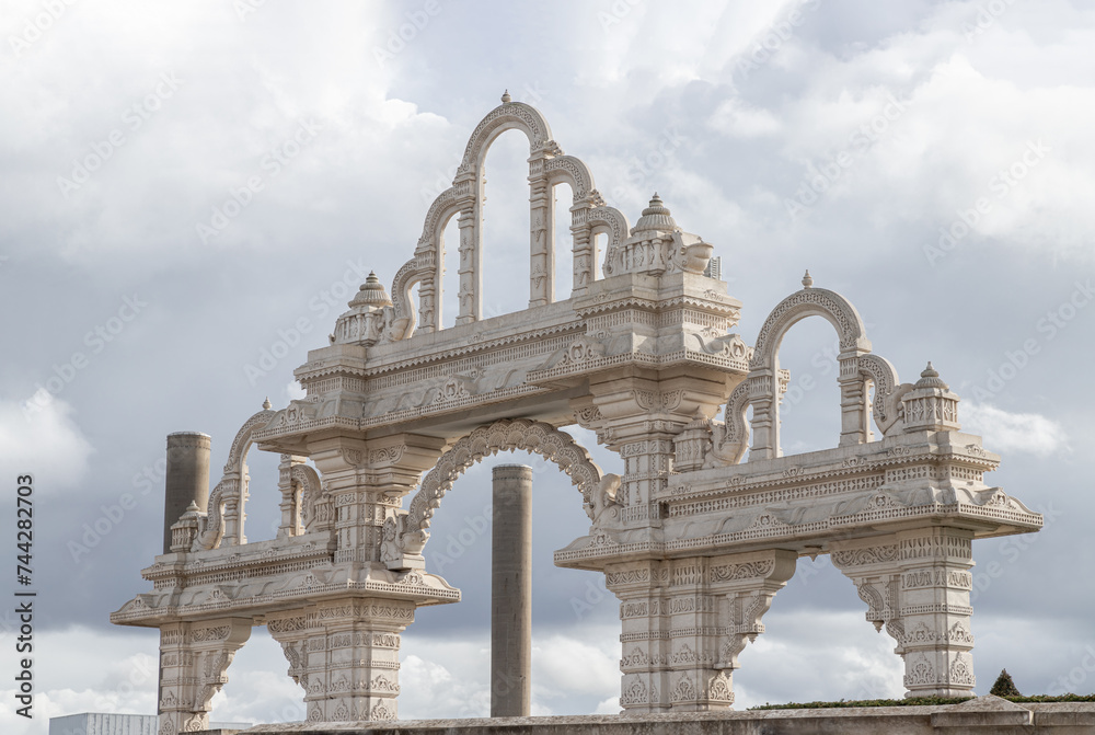 London, UK - Feb 23, 2024 - Architectural design of archway Neasden ...