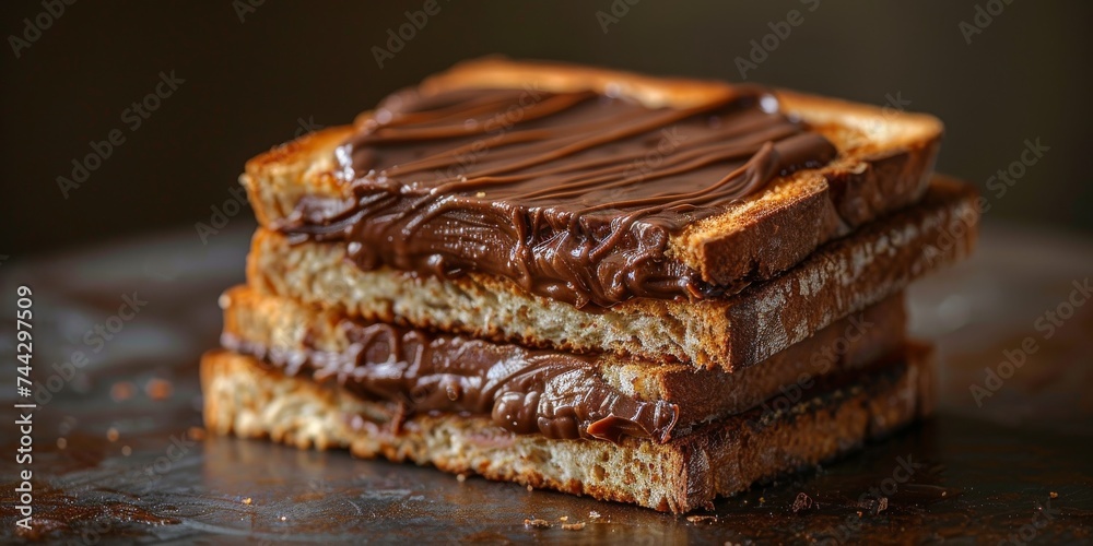 A tower of indulgence, this stacked chocolate spread toast is a ...