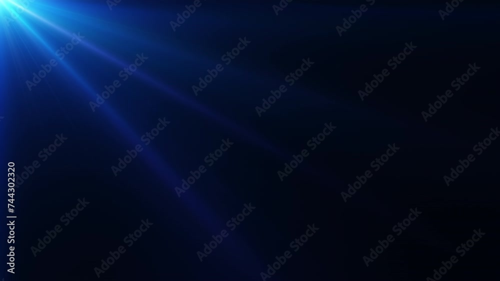 Loop top left blue optical lens flares shine rays light abstract ...