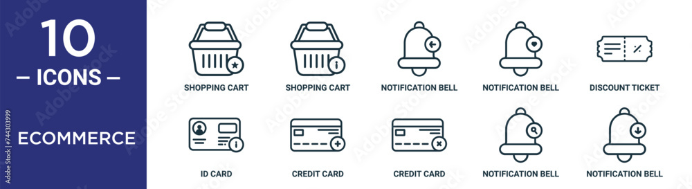Vetor de ecommerce outline icon set includes thin line shopping cart ... Vetor de ecommerce outline icon set includes thin line shopping cart ...