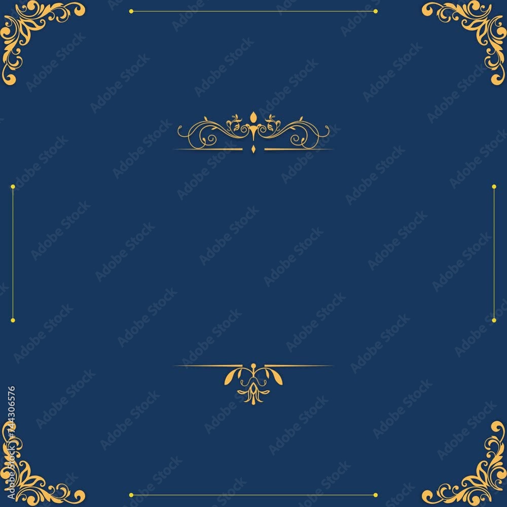 Luxury gold frame animation with text placeholder or copy space ...