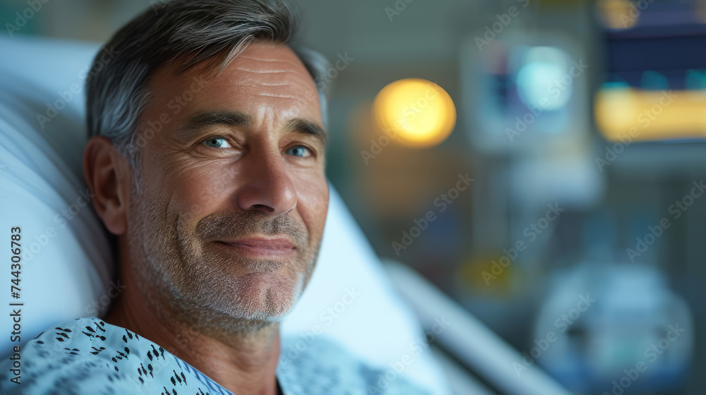 A person in a hospital bed with a hopeful expression. Ai generative ...