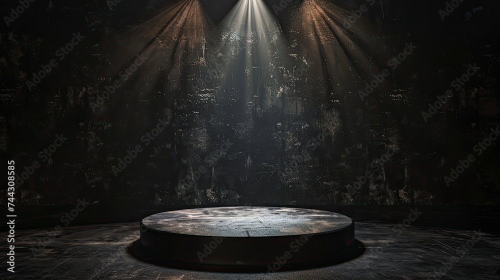 Product showcase with highlights. Black studio room background. Use as ...