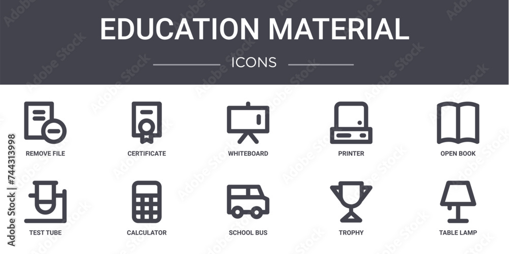 education material concept line icons set. contains icons usable for ...