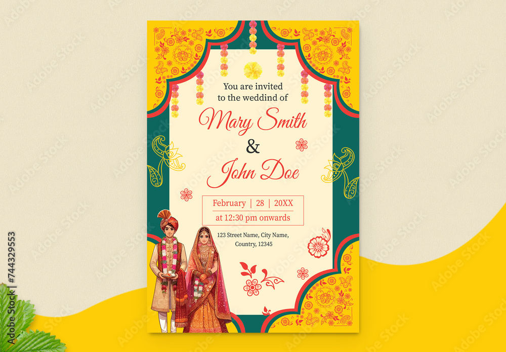 Traditional Wedding Invitation Card Design Template Stock Template ...