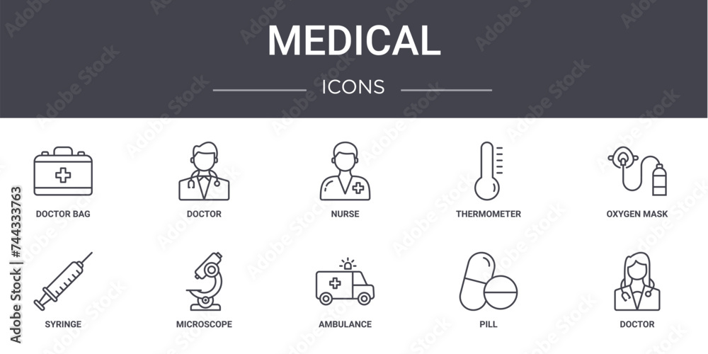 medical concept line icons set. contains icons usable for web, logo, ui ...