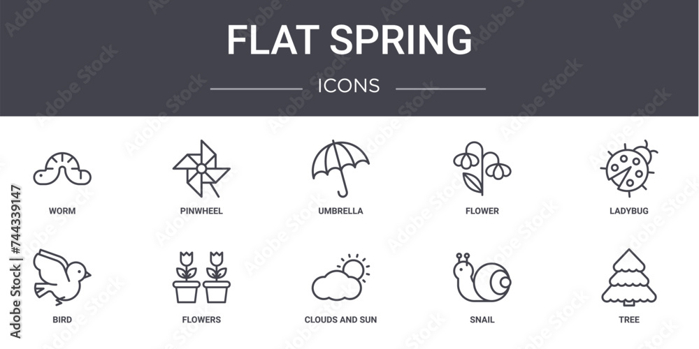 flat spring concept line icons set. contains icons usable for web, logo ...