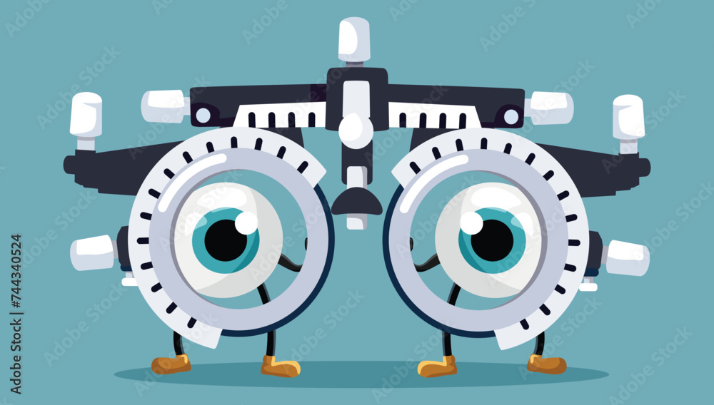 Eyes with Trial Frame for Eye Test at the. Ophthalmologist Vector ...