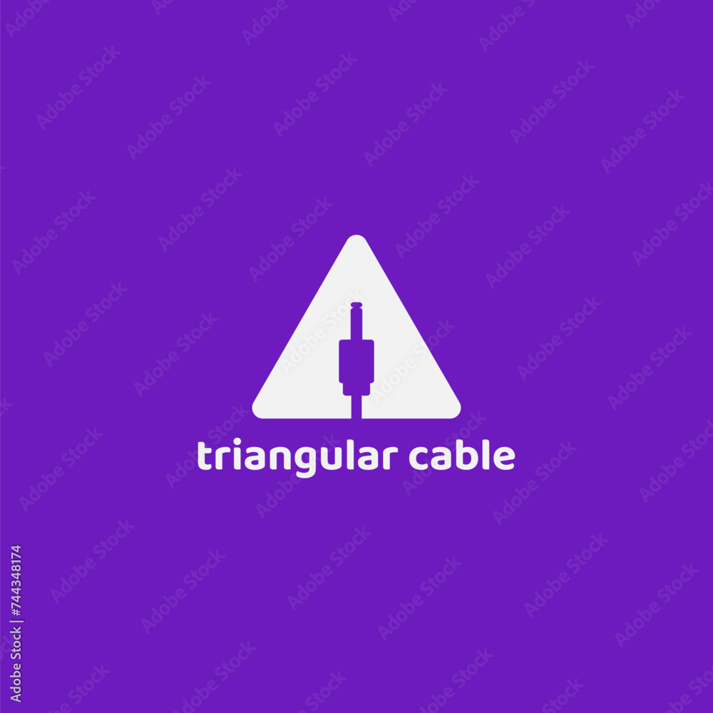 Triangular logo with cable negative space in the shape of the letter A ...
