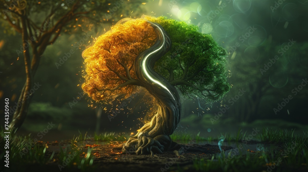 A conceptual illustration blending the Ying Yang symbol of balance with ...