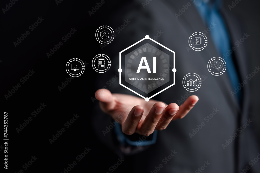 Businessman using ai technology. chat bot with AI Artificial ...