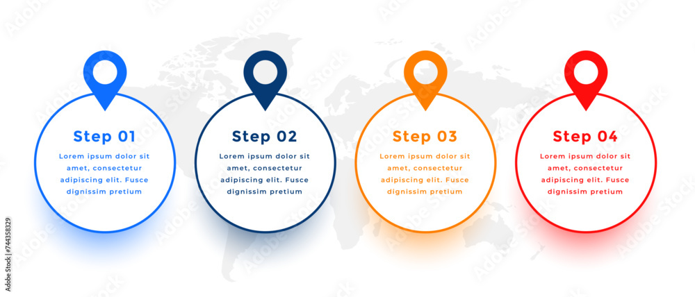 four step business infographic step chart template for corporate ...
