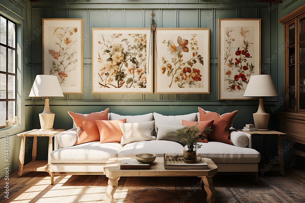 Living room gallery wall, home decor and wall art, framed art in the ...