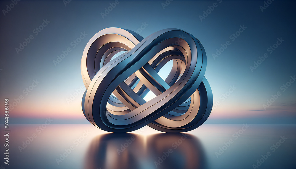 Photorealistic 3D sculpture representing an integration problem in ...