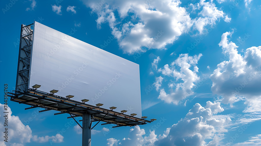 Large White Blank Billboard for Outdoor Advertisement, Urban ...