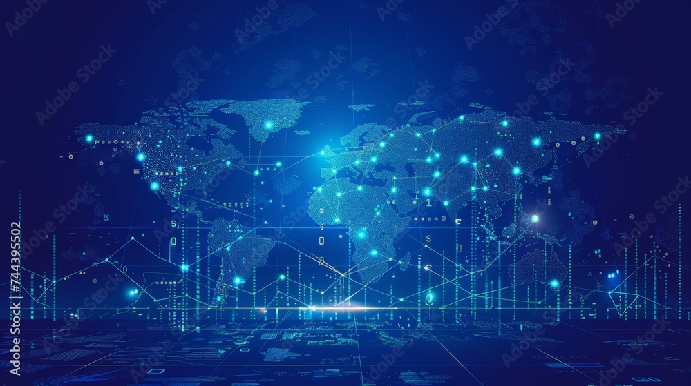 Economy background with abstract stock market graph, tickers, financial ...