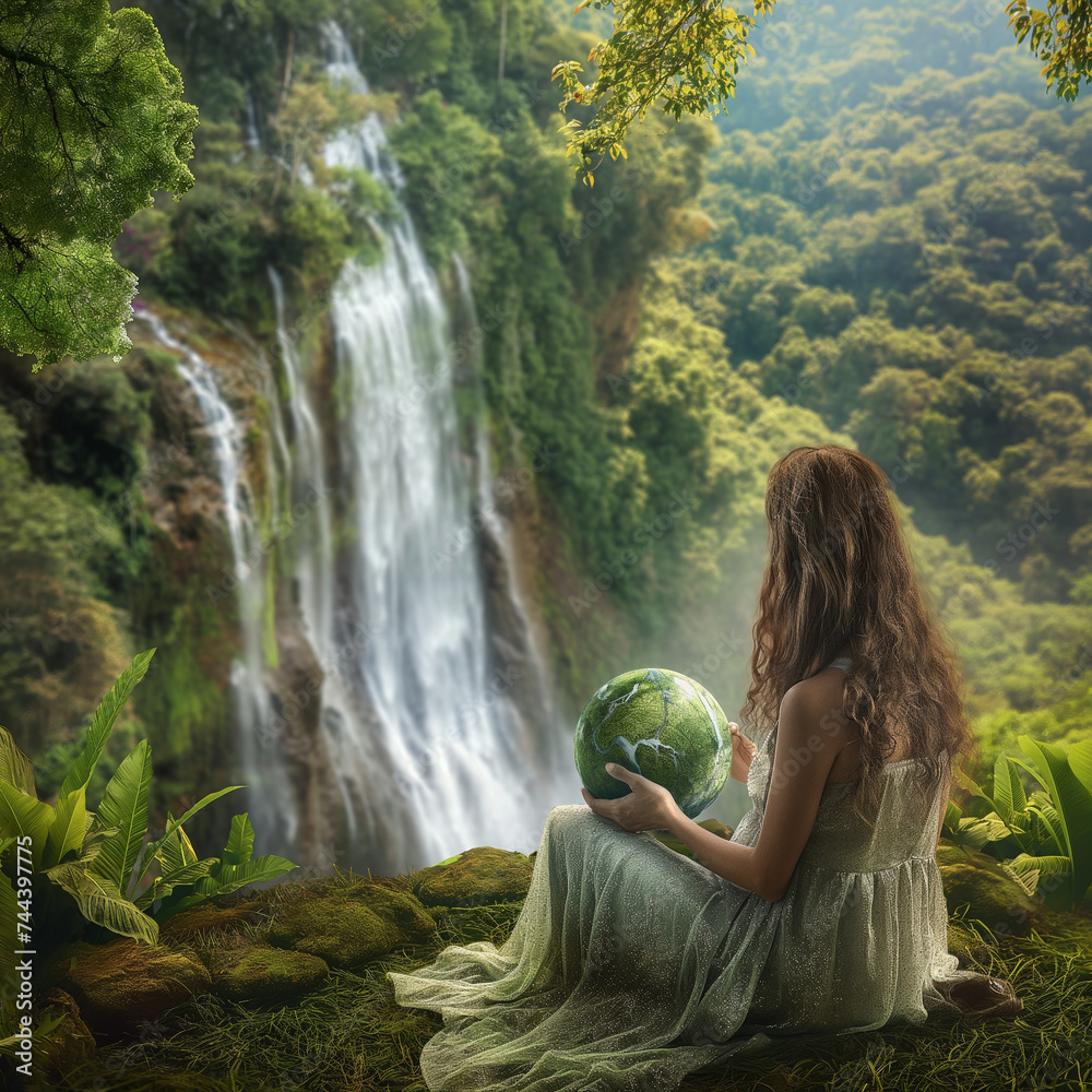 World Earth Day | Mother Nature holding Globe | World Environment Day ...