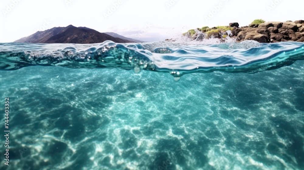 Saturated blue (cerulean) Red Sea water texture, top view. Detailed ...