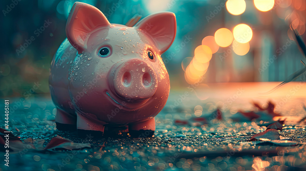 Harmony of savings: A piggy bank symbolizing traditional savings ...