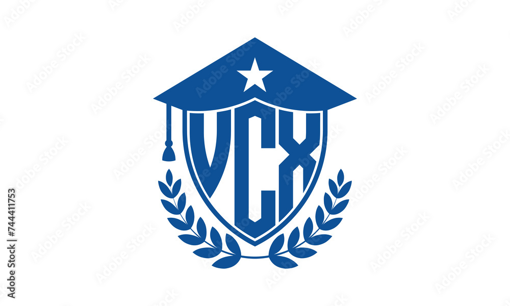 VCX three letter iconic academic logo design vector template. monogram ...