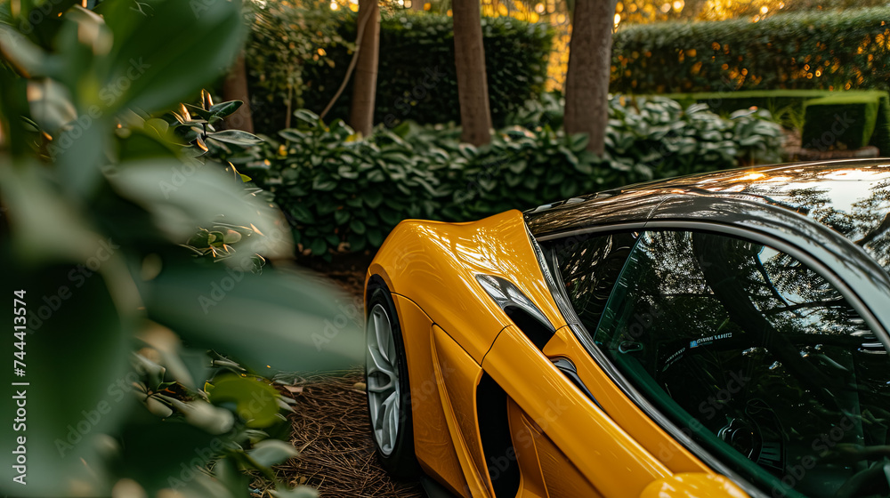 Aerodynamic body kit upgrade on a racing car in a vivid, energetic ...