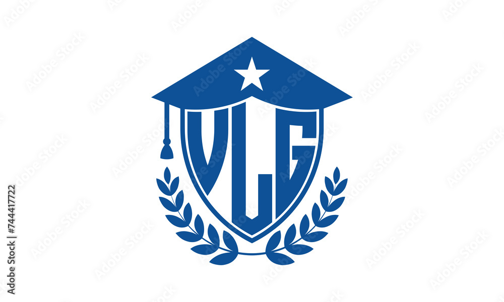 VLG three letter iconic academic logo design vector template. monogram ...