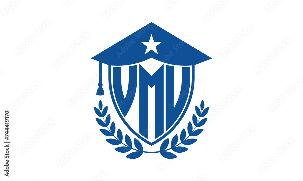 VMU three letter iconic academic logo design vector template. monogram ...