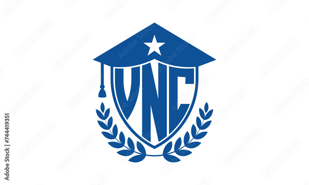 VNC three letter iconic academic logo design vector template. monogram ...