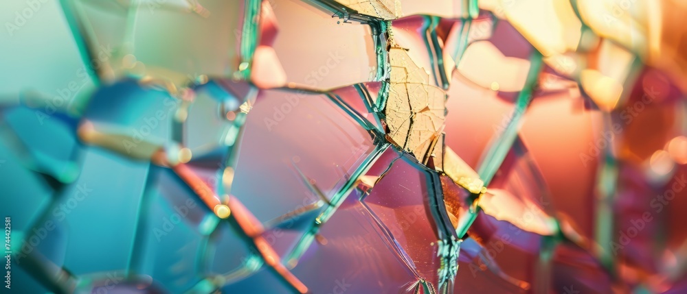 Broken glass fragmented surface texture background. Fragility and ...