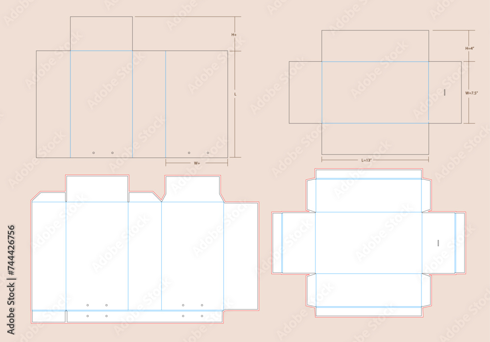 Sliding with rope handle Shoe Box Medium size- 13 X 7.50 X 4 Inch Die ...
