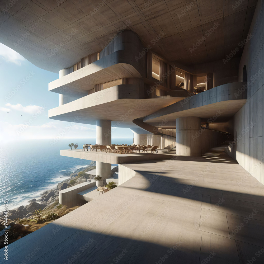 Step into the beautiful interior of a cliff house, where architectural ...