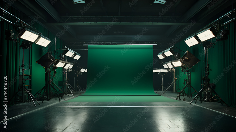 Green screen background realistic shooting location, Shooting studio ...