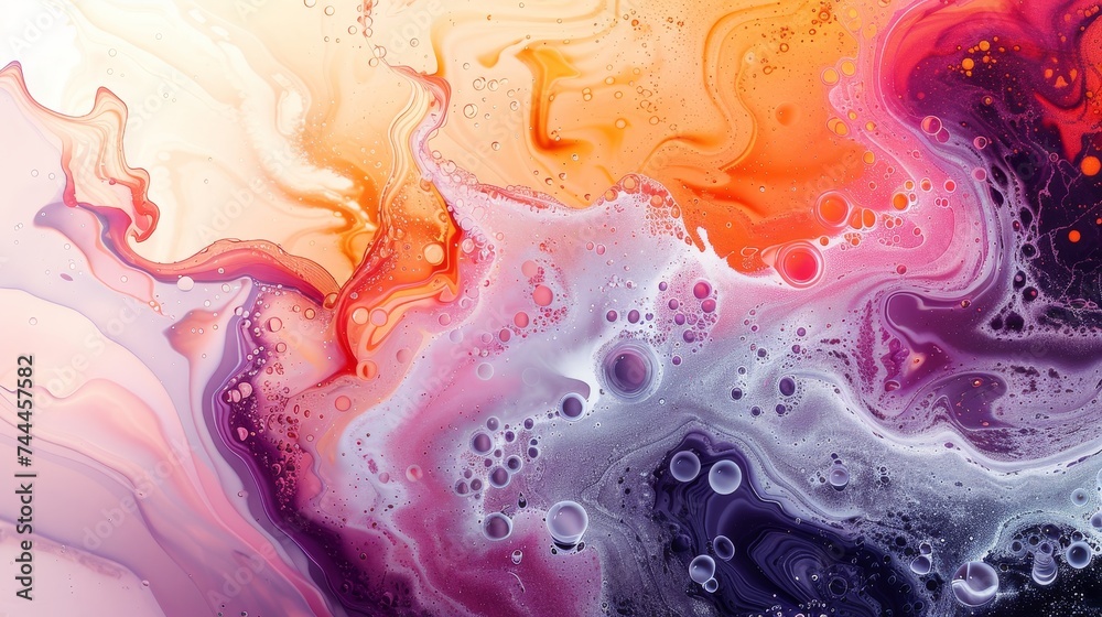 Capture the essence of movement and color in fluid art, where abstract ...